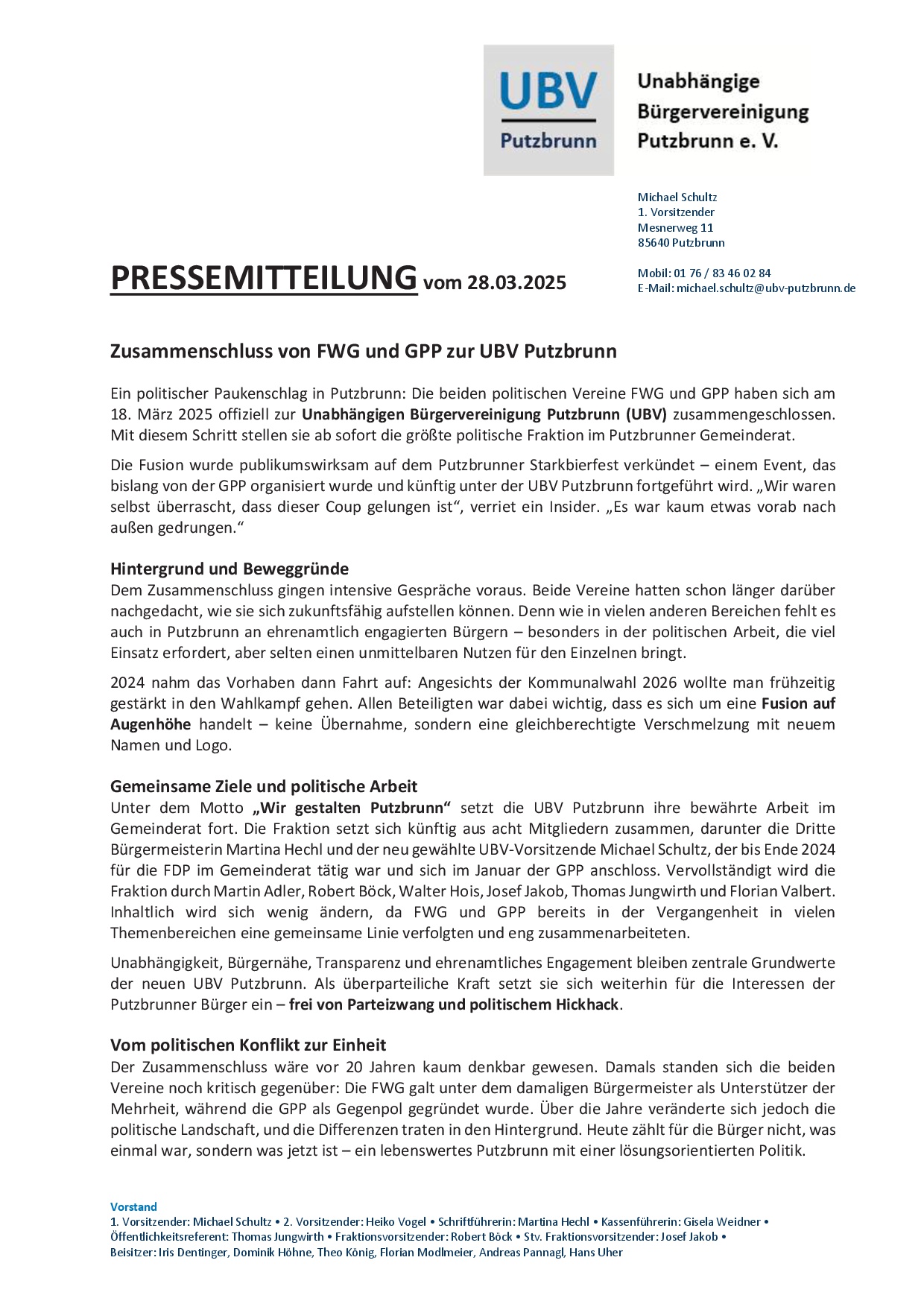 Verein - UBV Putzbrunn